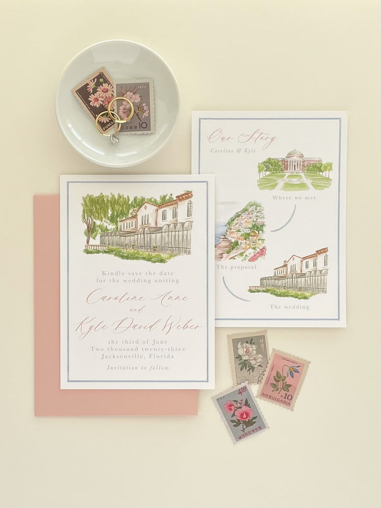 Custom Watercolor Invitations: Weddings & Brides | By Caroline Ann ...